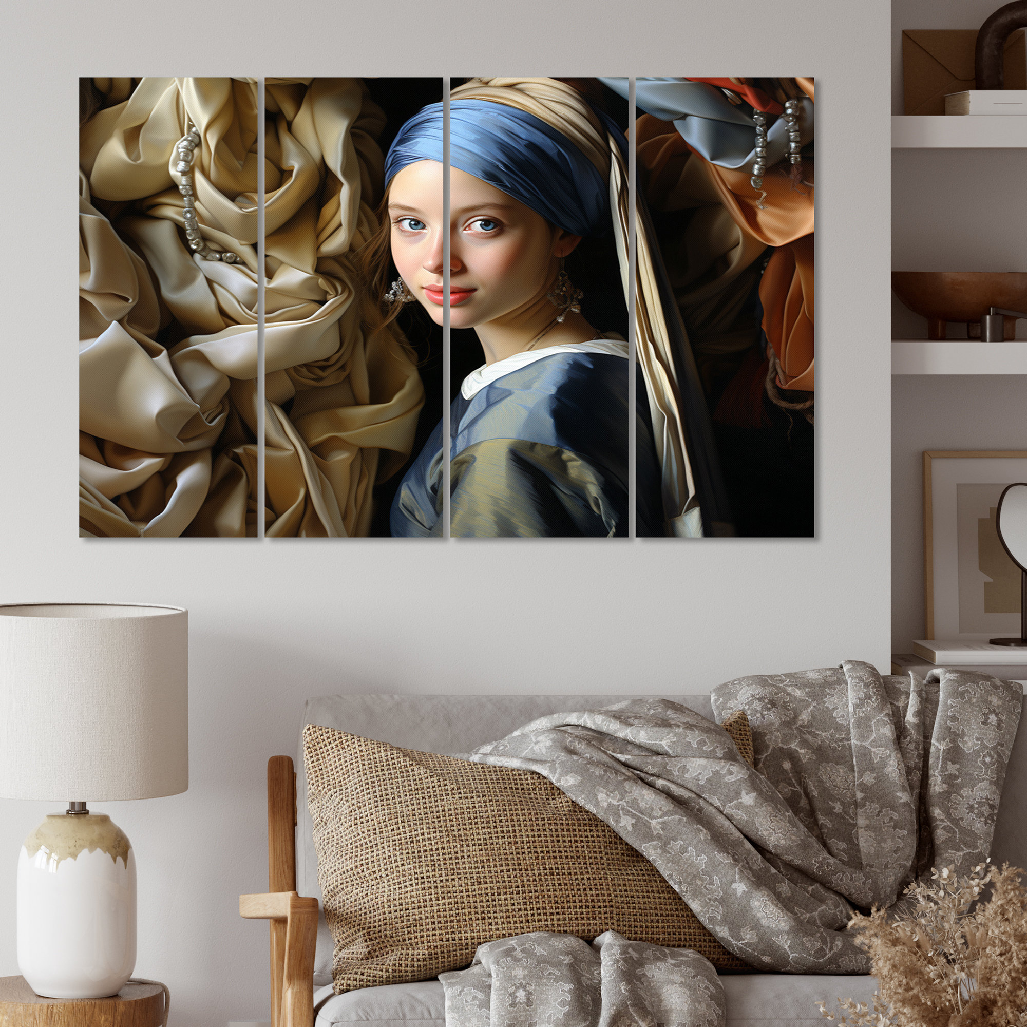 Charlton Home Masterpiece Girl On Canvas 4 Pieces Print | Wayfair